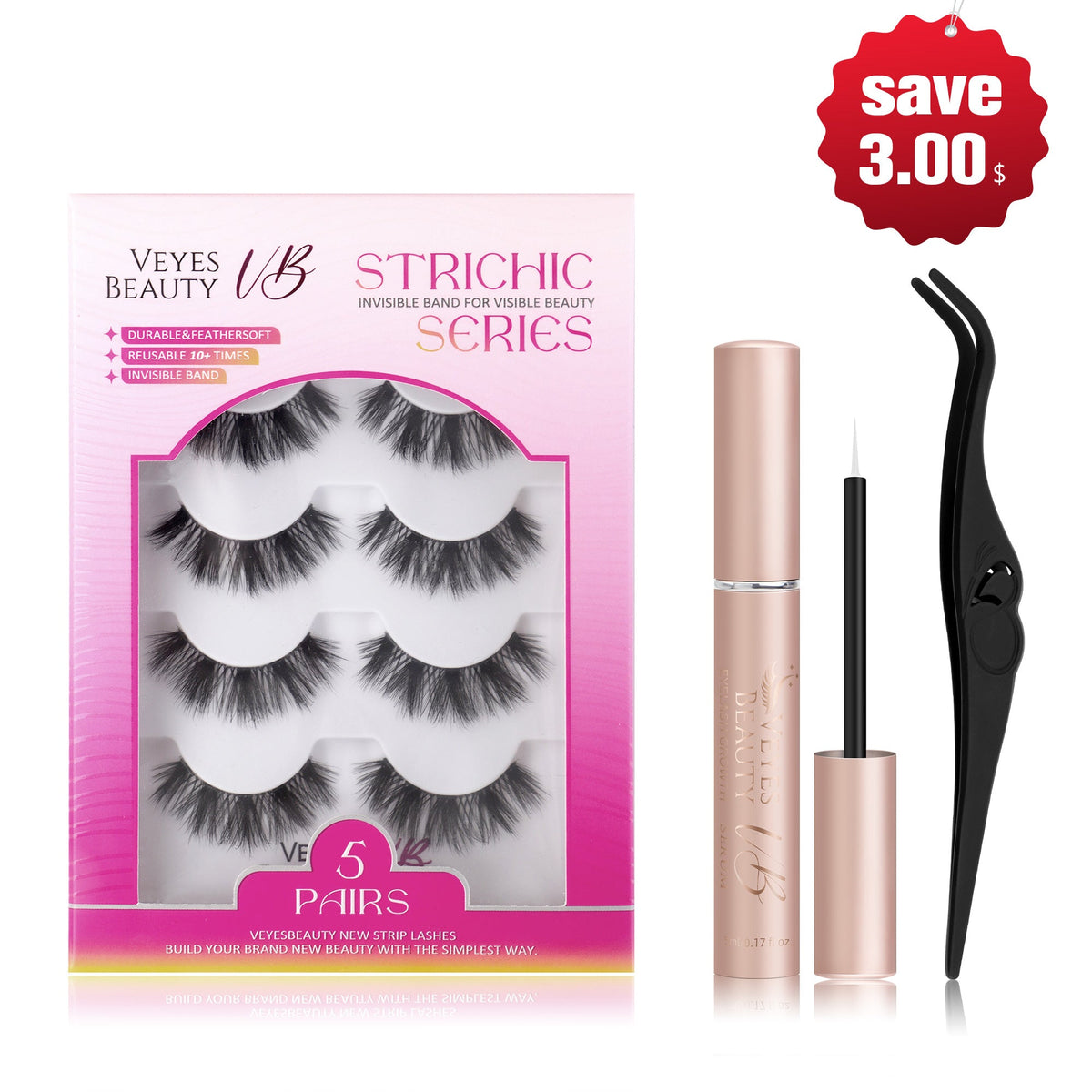 VeyesBeauty Boldbloom Strip Lashes Set | Natural Length, Fast Wear ...